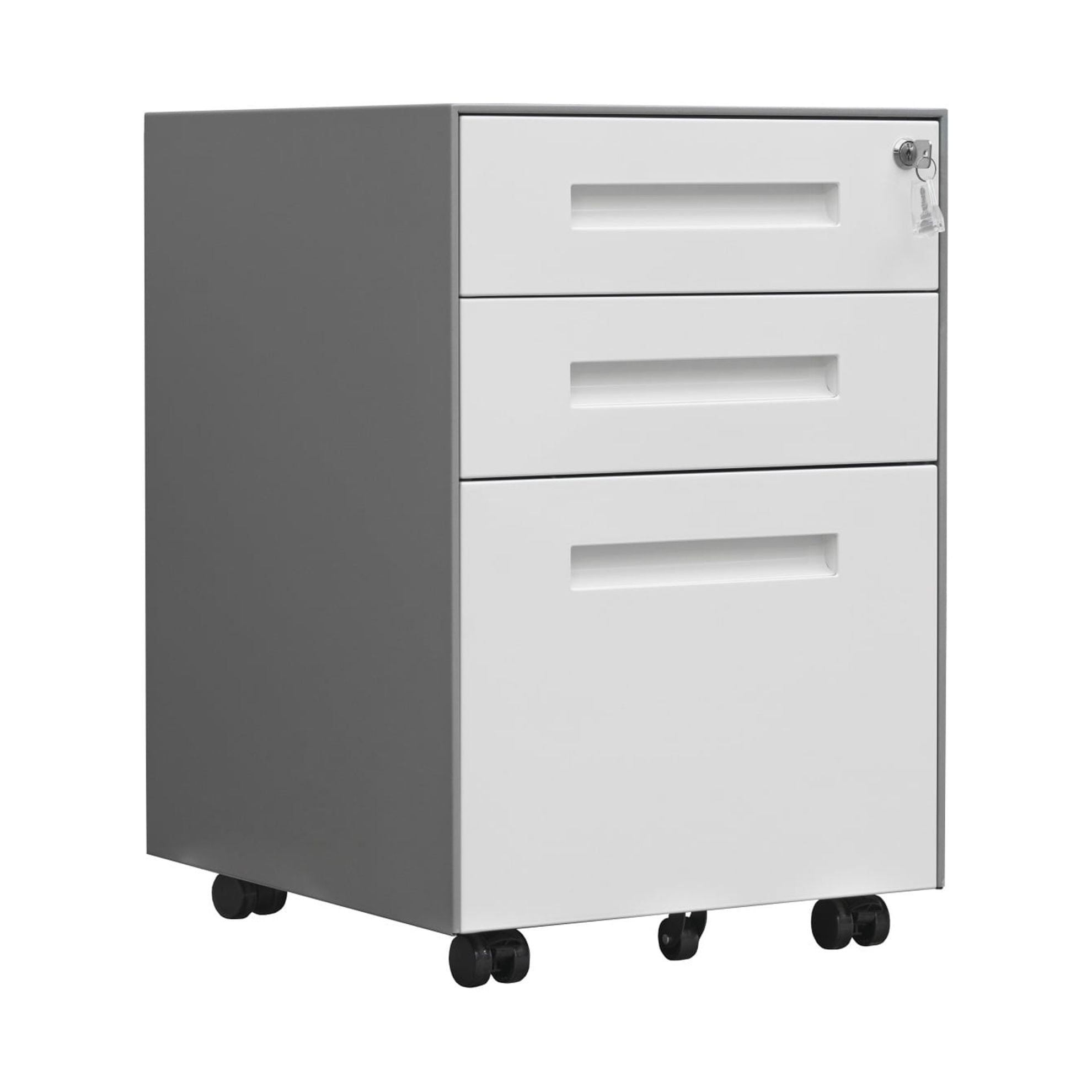 3 Drawer File Cabinet with Lock, 23.62 Inch Height Steel Mobile Filing ...