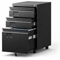 3 Drawer File Cabinet with Lock, Heavy Duty Metal Mobile Filing Cabinet ...
