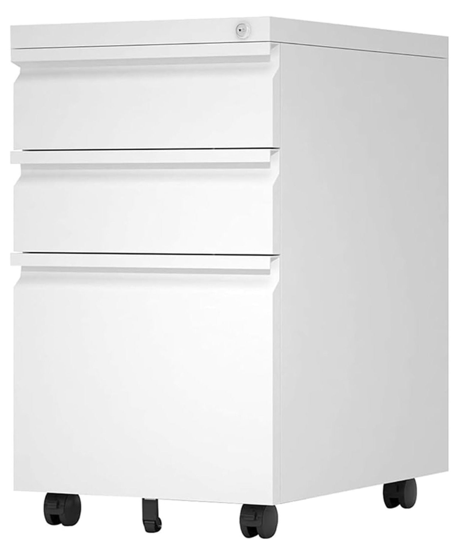 3 Drawer File Cabinet with Lock,Metal Filing Cabinet with Wheels for ...