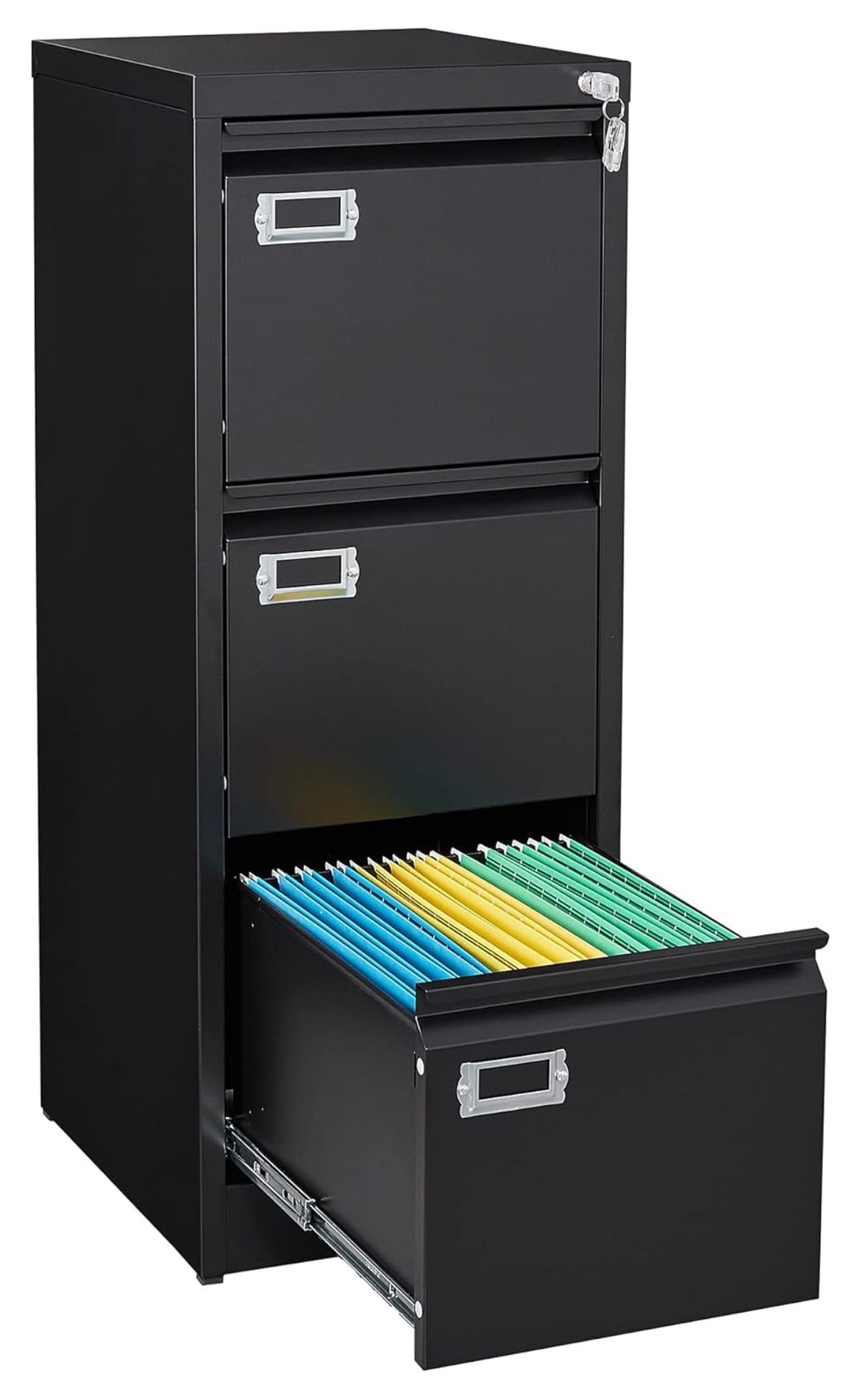 3 Drawer File Cabinet with Lock, Metal Filing Cabinets for Home Office ...