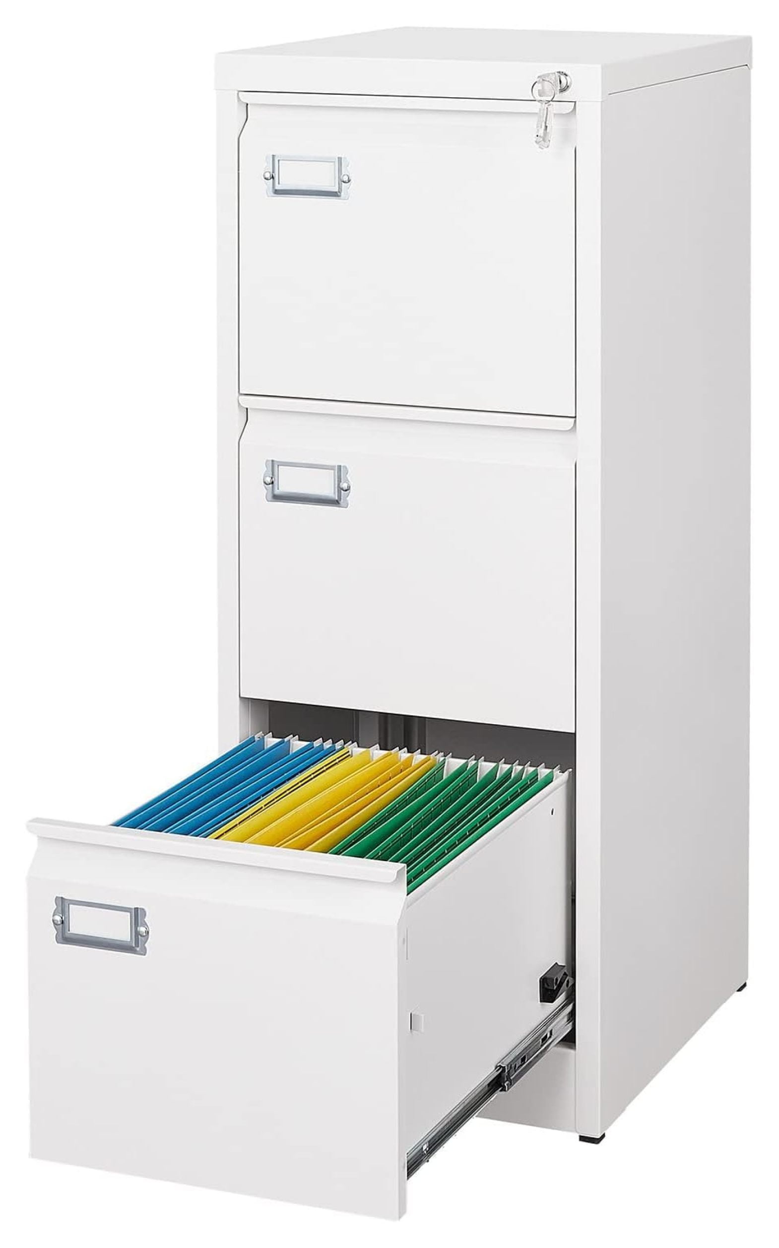 3 Drawer File Cabinet with Lock, Metal Filing Cabinets for Home Office ...