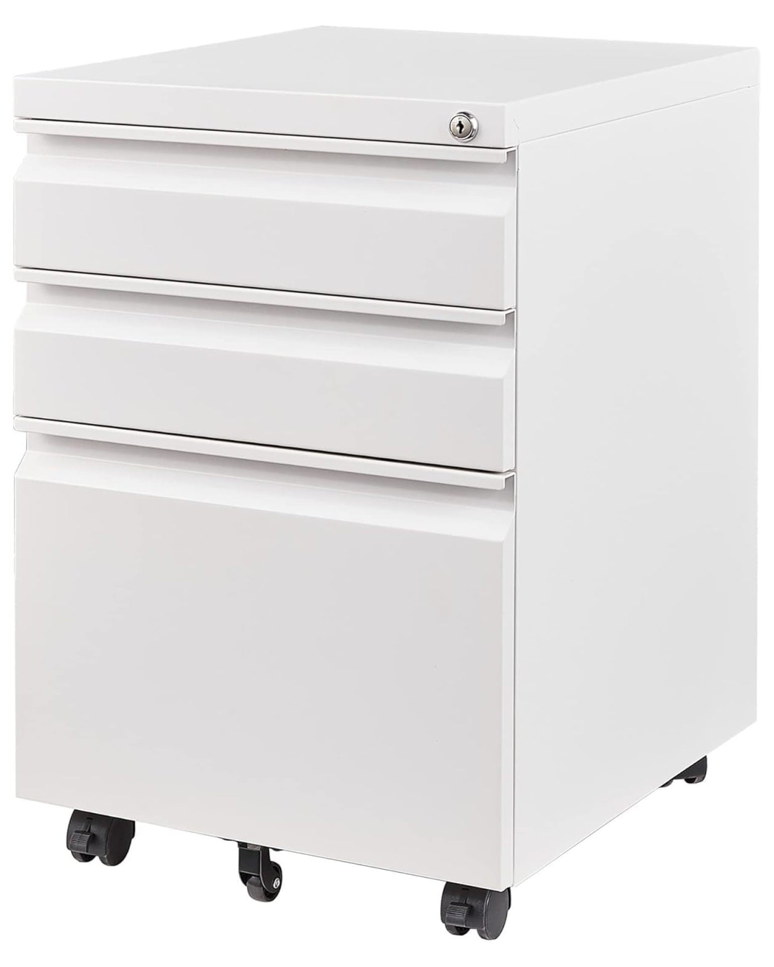 3 Drawer File Cabinet with Lock, Metal Rolling Cabinets Under Desk ...