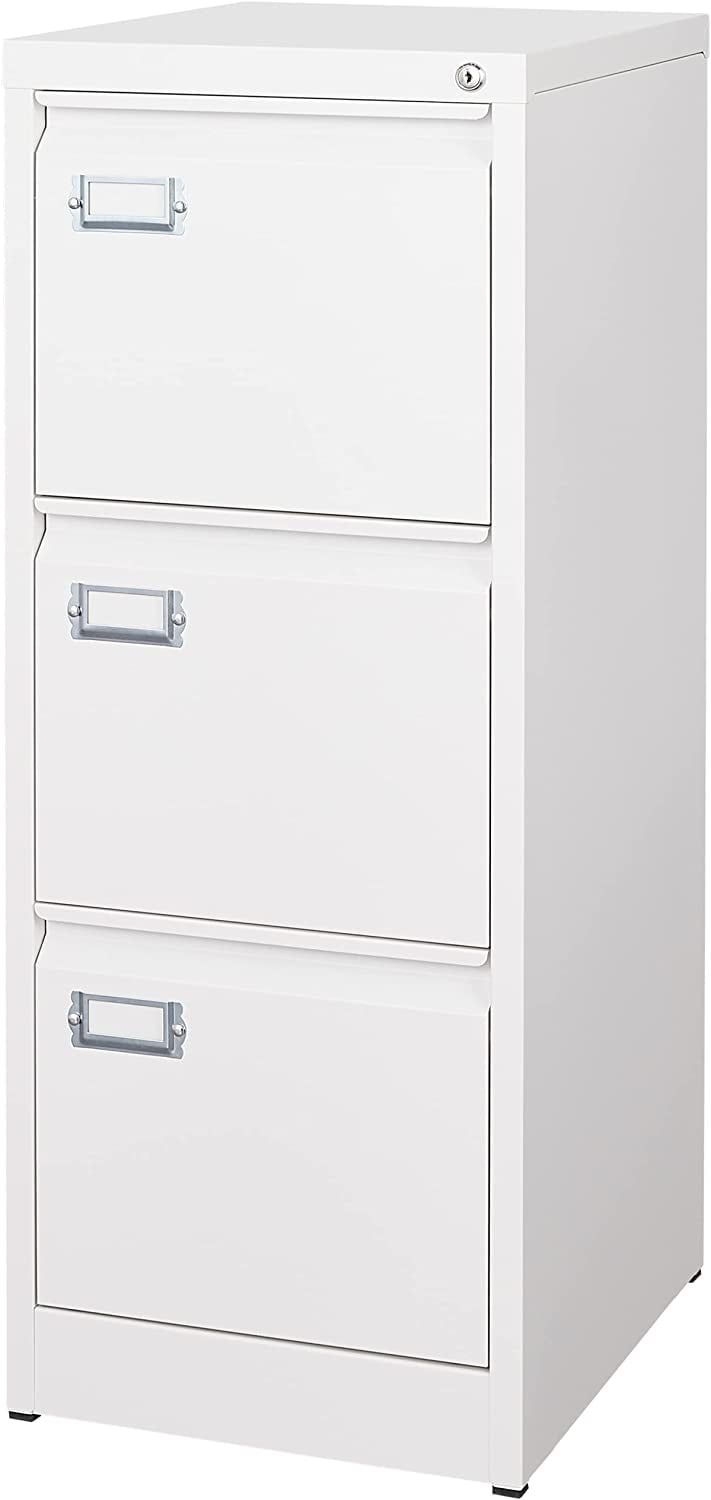 3 Drawer File Cabinet with Lock Metal Vertical File Storage Cabinet ...