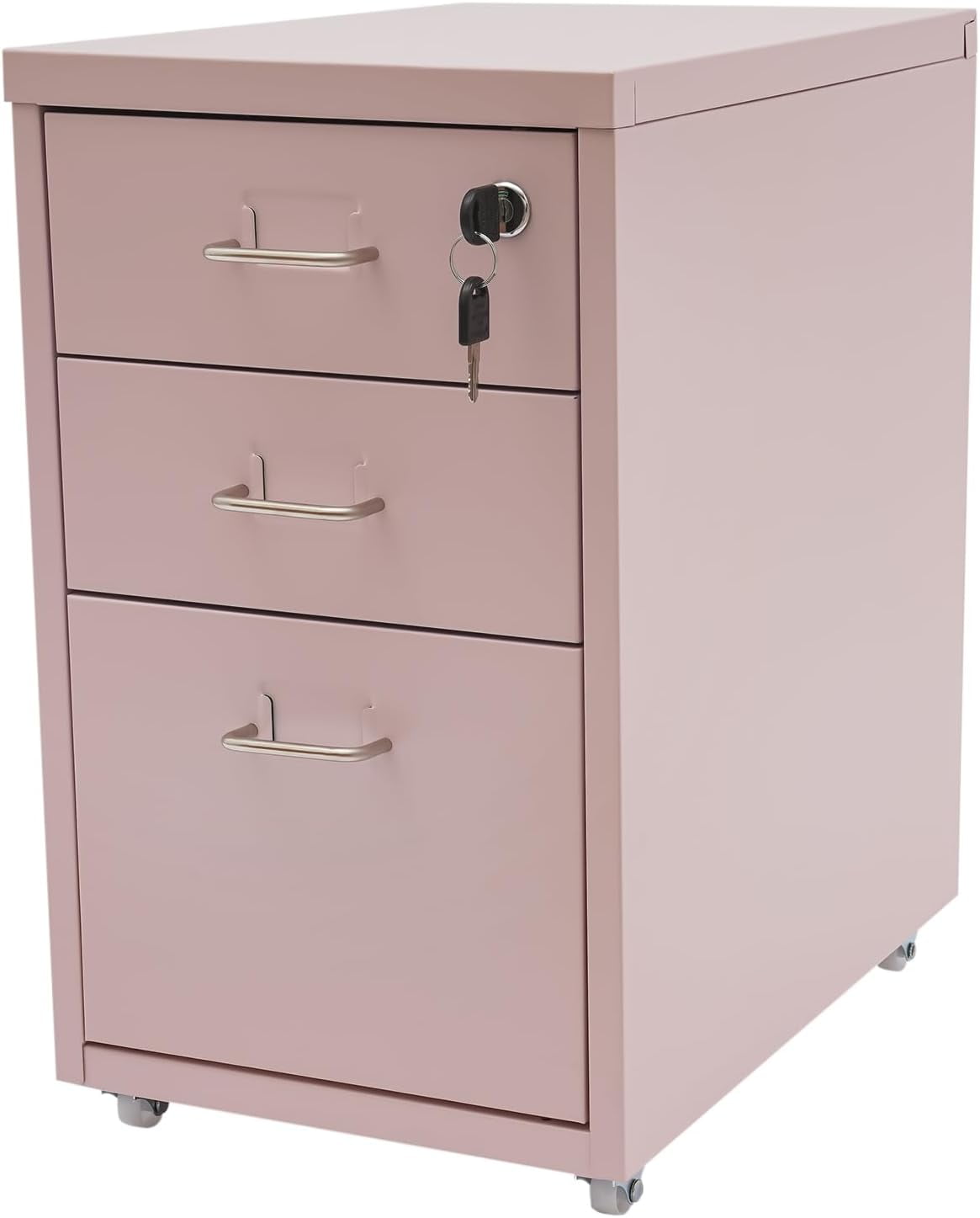 3 Drawer File Cabinet with Lock, Rolling Metal Filing Cabinet for Home ...