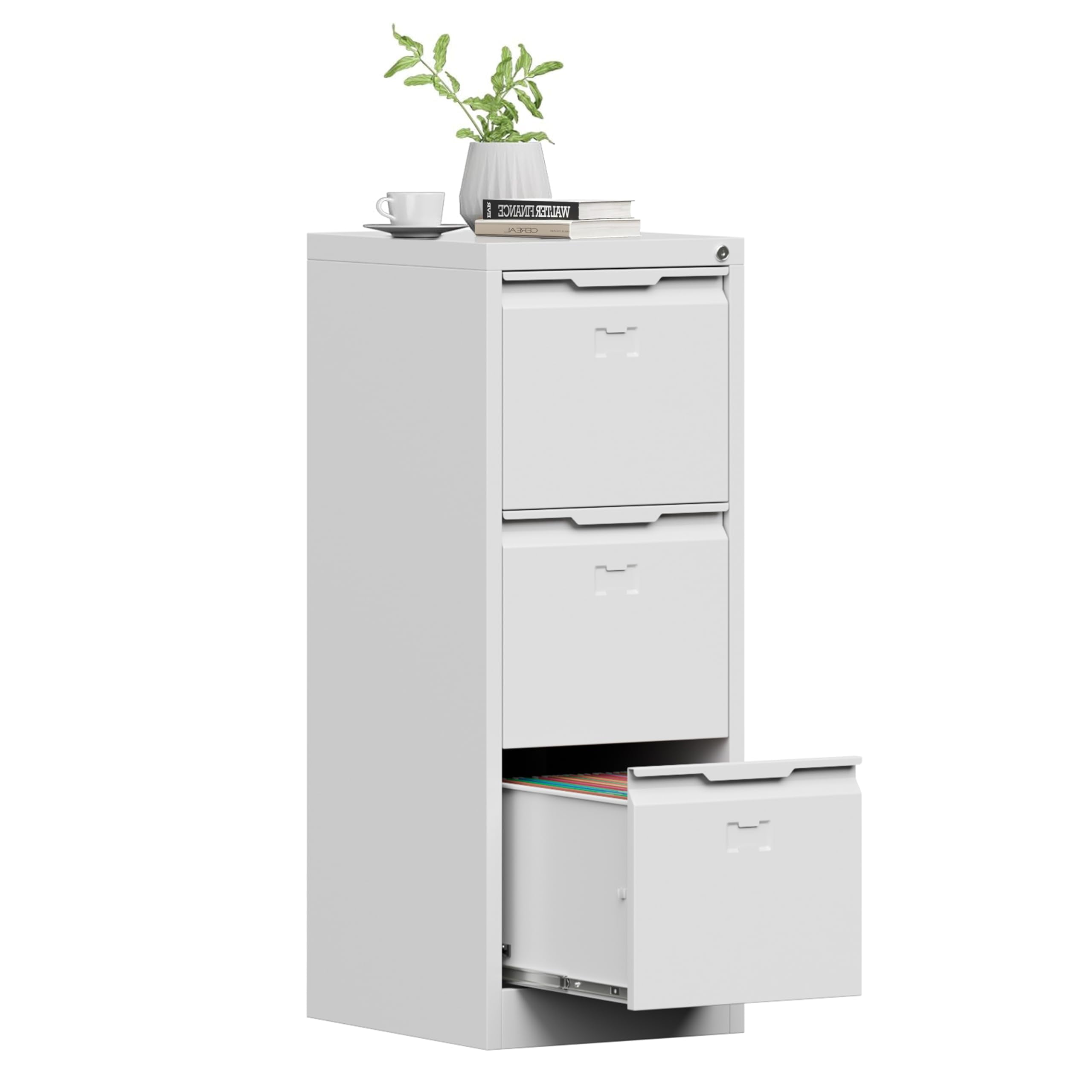 3 Drawer File Cabinet with Lock,Tall Vertical Metal File Cabinets ...