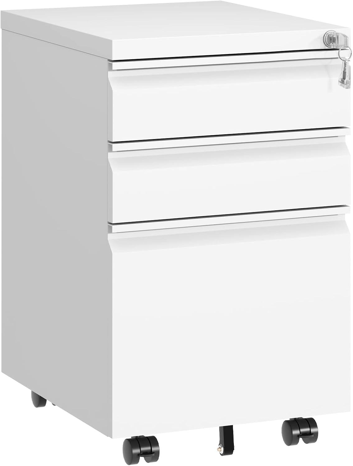 3 Drawer File Cabinet with Lock,Under Desk Filing Cabinet for Home ...