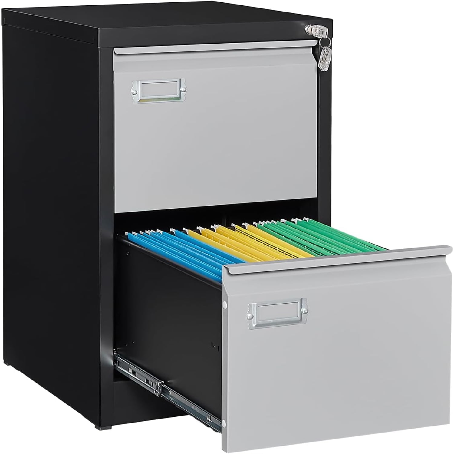 3 Drawer File Cabinet with Lock Under Desk File Cabinet with Wheels ...