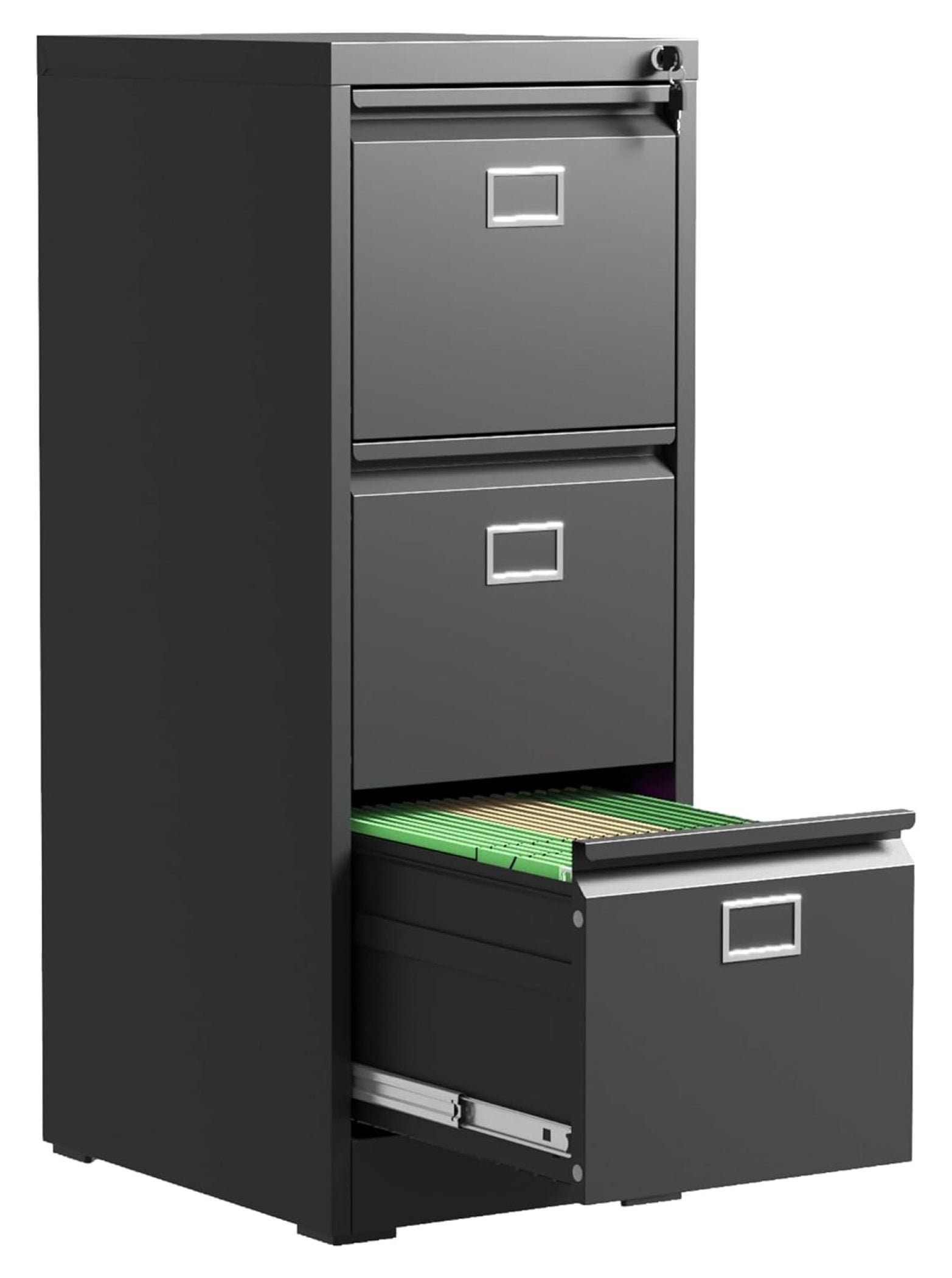 3 Drawer File Cabinet, Metal Vertical File Cabinets with Lock for Home ...