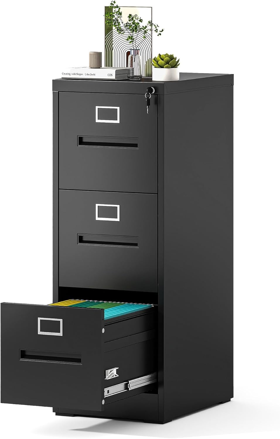 3 Drawer File Cabinet, Vertical File Cabinet with Lock, Metal Locking ...