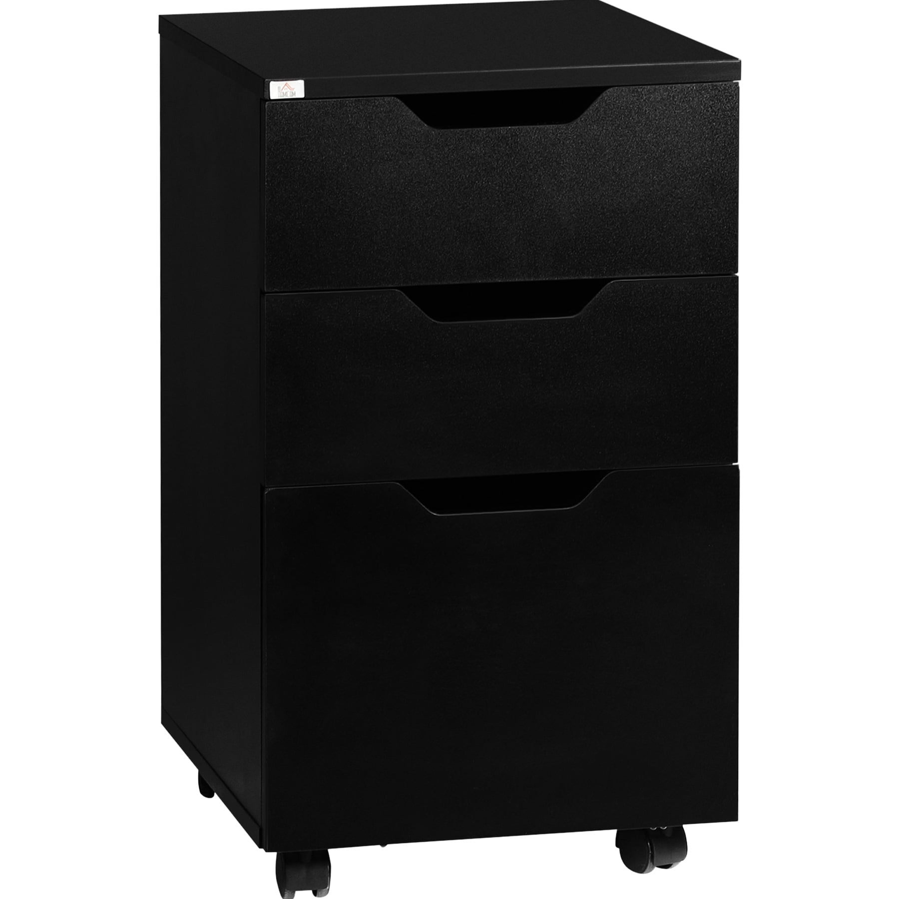 3 Drawer File Cabinet On Wheels, Black. Holds Documents & Stationery ...