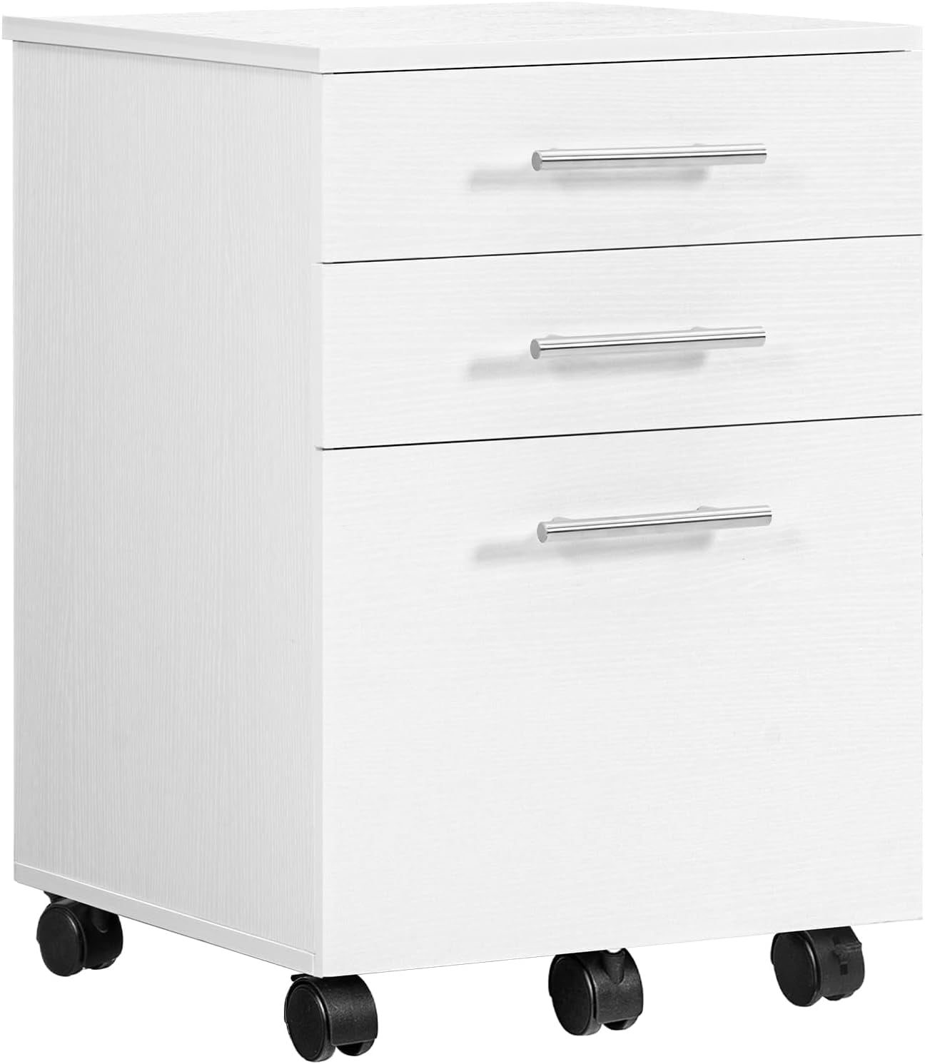 3-Drawer File Cabinet, Wooden Under Desk Filing Cabinet, fits A4/Letter ...