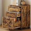 CONCETTA, Mobile File Cabinet, Lock, 3 Drawer, Under Desk Storage ...