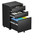 3 Drawer File Cabinet with Lock, Small Under Desk Filing Cabinet for ...