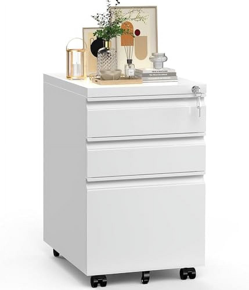 3 Drawer File Storage Cabinet, File Cabinets for Home Office, Metal ...