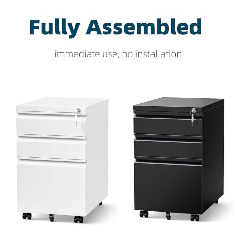 3 Drawer Filing Cabinet, File Cabinets for Home Office, Locking File ...