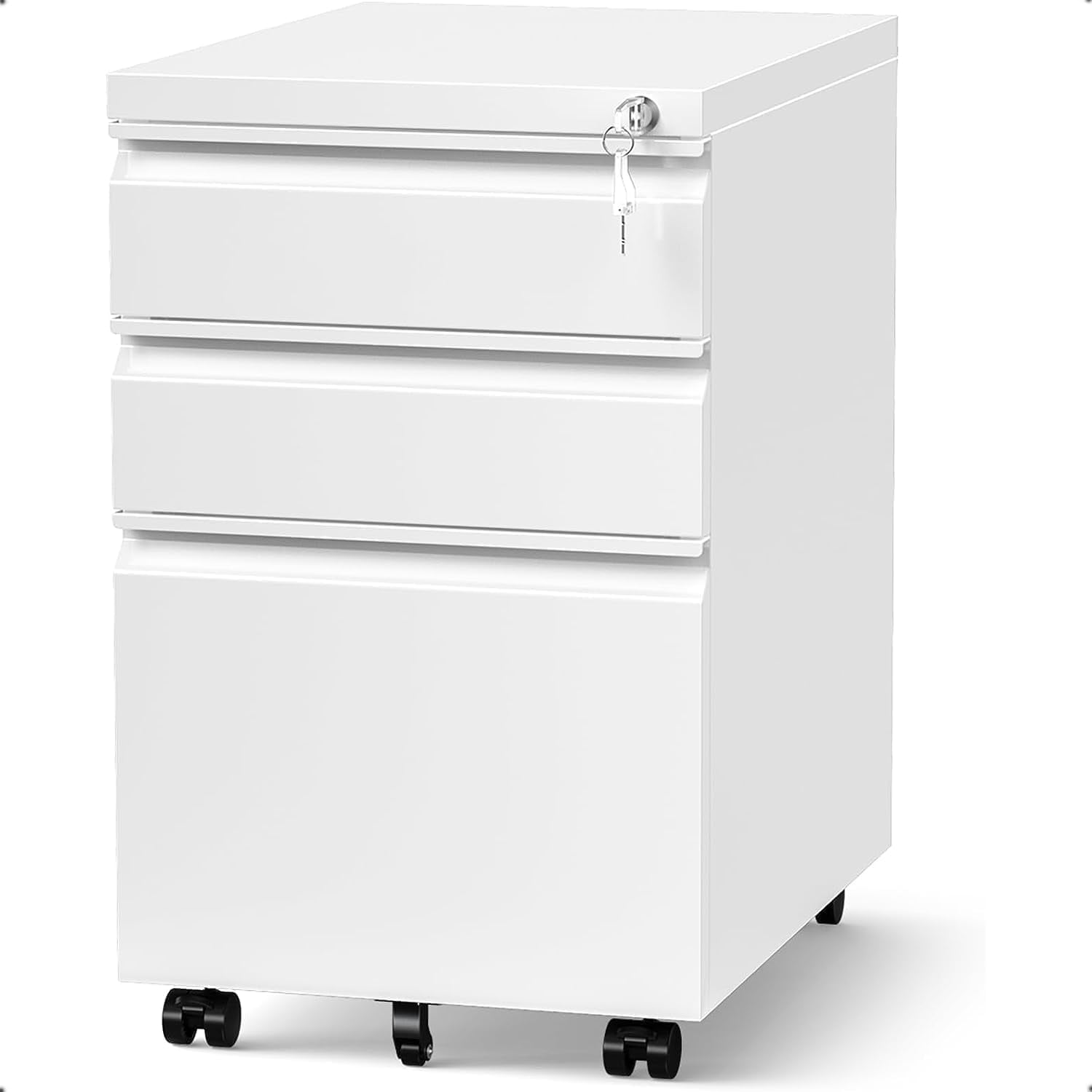 3 Drawer Filing Cabinet with Lock, File Cabinets for Home Office ...
