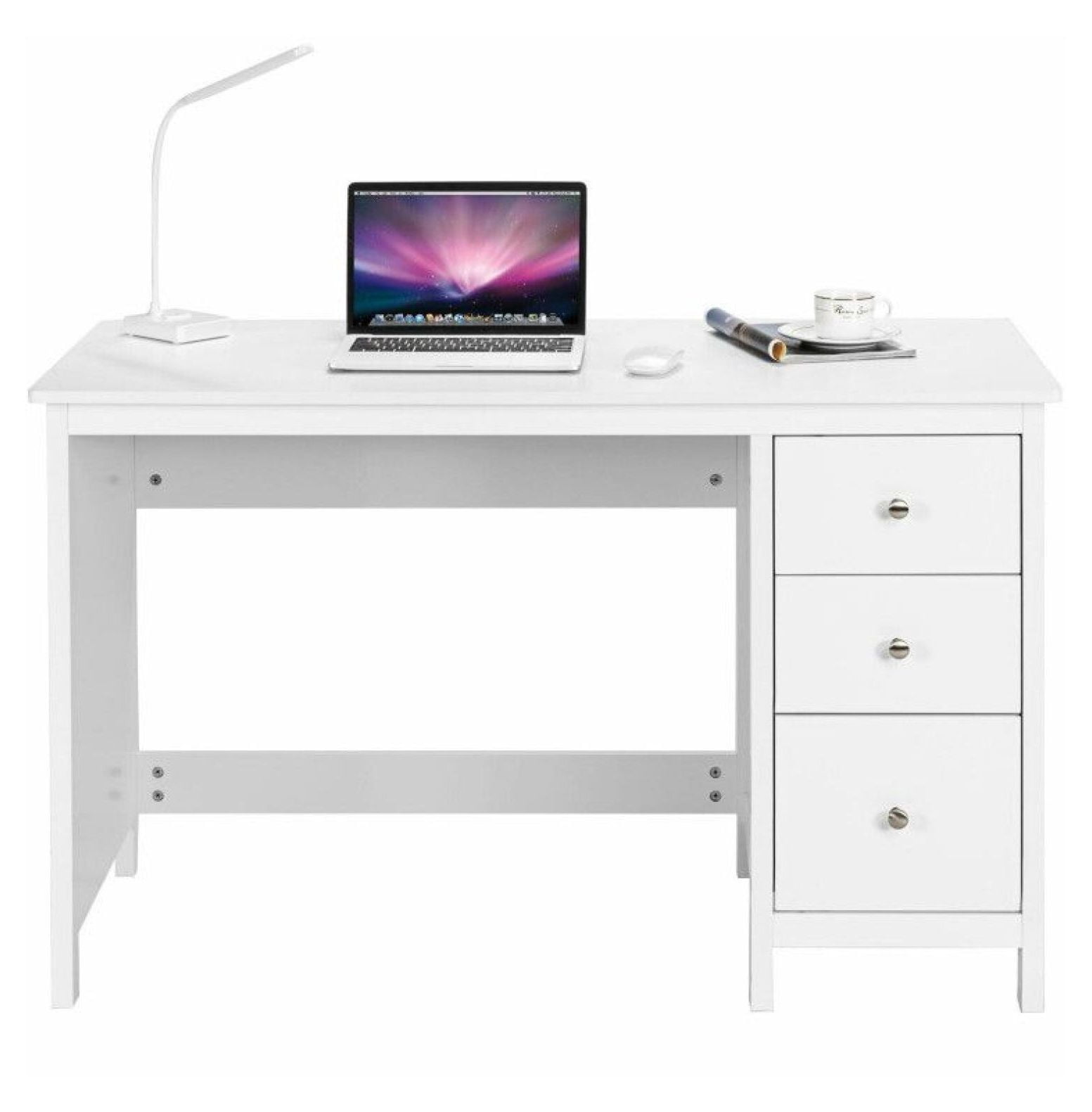 3-Drawer Home Office Study Computer Desk with Spacious Desktop ...