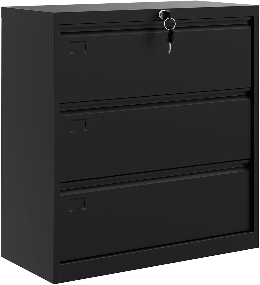 3 Drawer Lateral File Cabinet, Metal Filing Cabinet with Lock & Keys ...