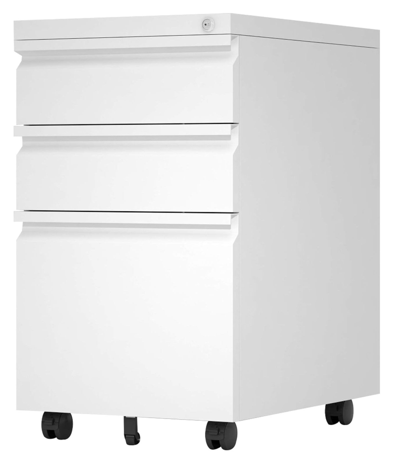 3 Drawer Locking File Cabinet, Under Desk Metal Filing Cabinet for ...