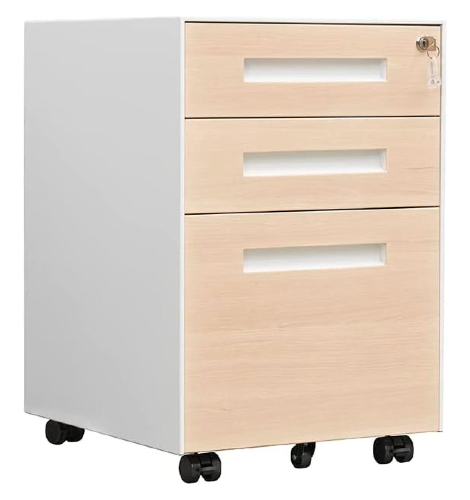 3 Drawer Locking File Cabinet, Under Desk Metal Filing Cabinet for ...