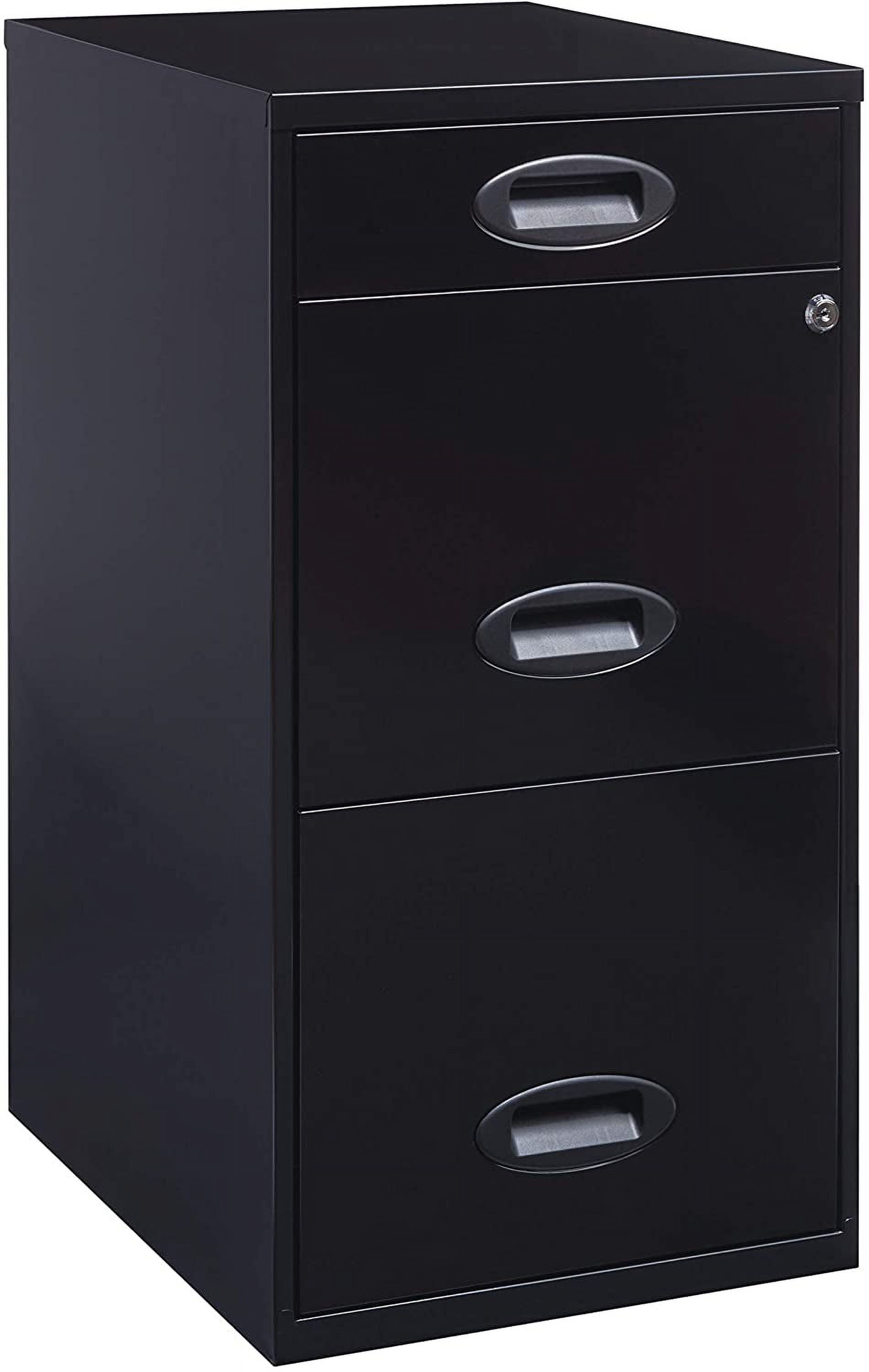 3 Drawer Metal File Cabinet with Pencil Drawer Black - Walmart.com