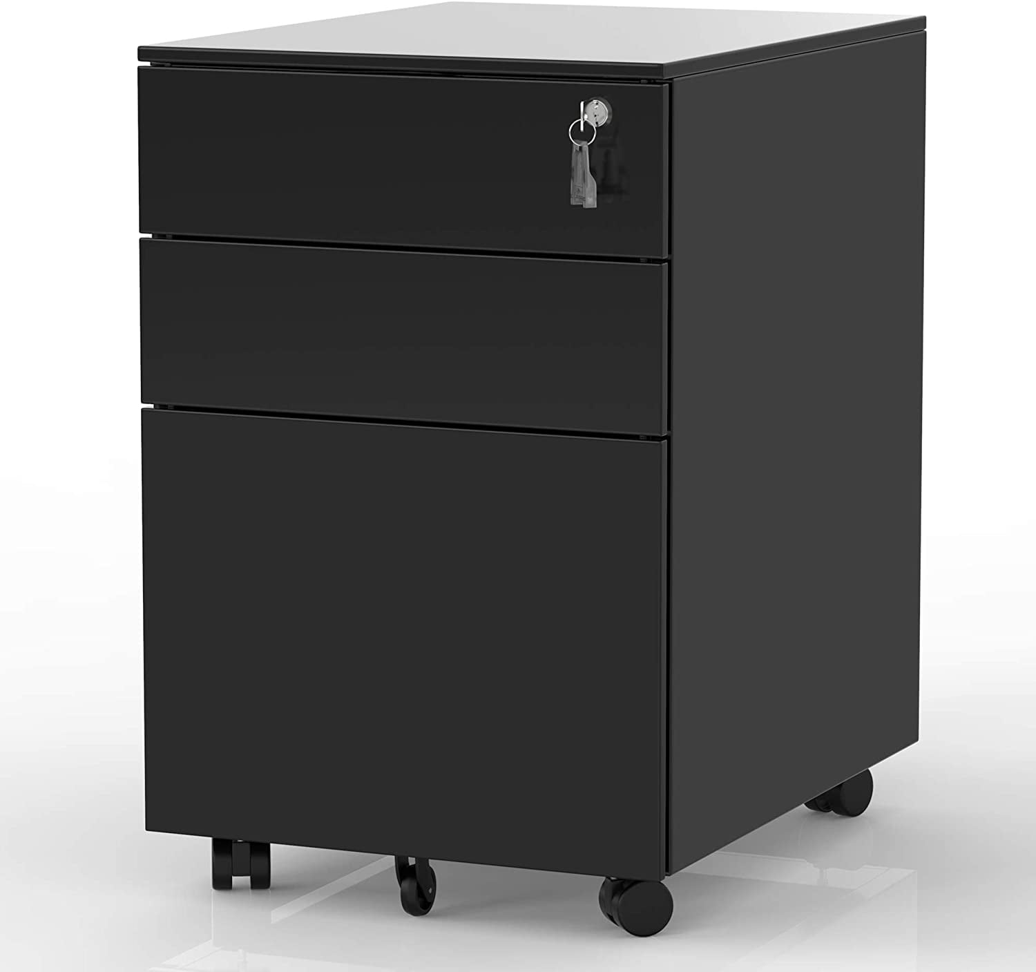 3 Drawer Metal Mobile File Cabinet with Lock Metal Filing Cabinet for ...