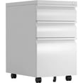 3-Drawer Mobile File Cabinet with Lock, Office Storage Filing Cabinet ...