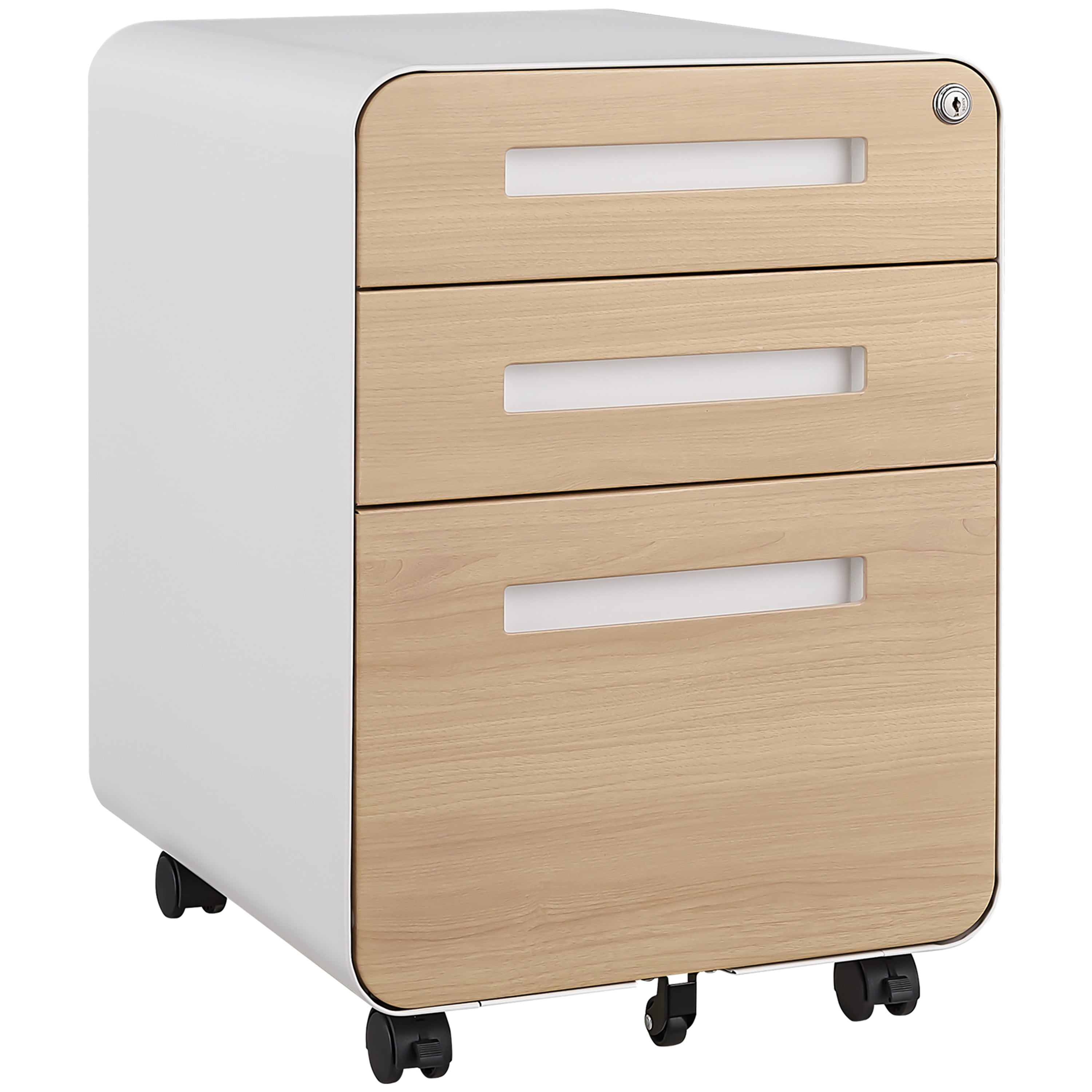 3 Drawer Mobile File Cabinet with Lock,Rolling File Cabinets,Under Desk ...