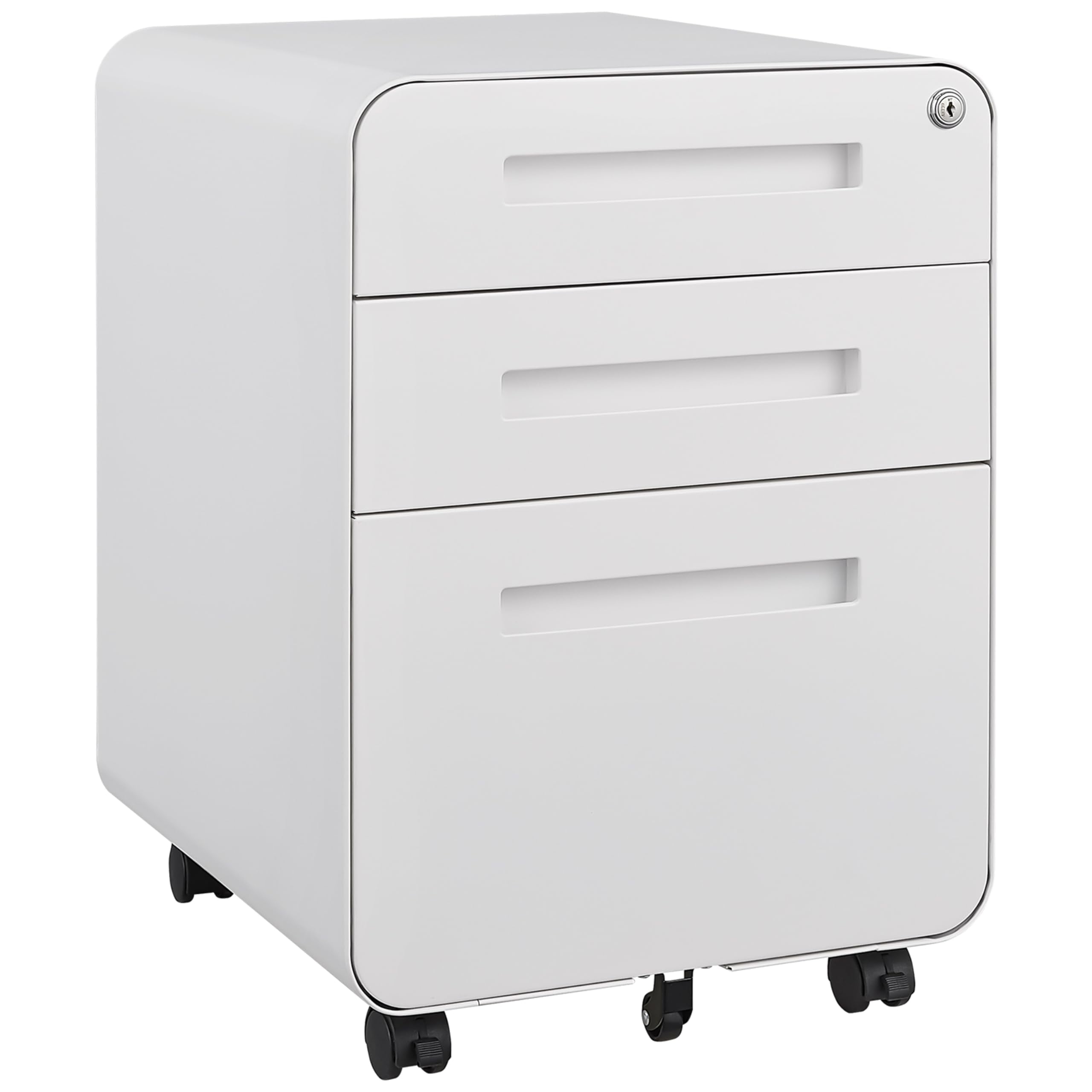 3 Drawer Mobile File Cabinet with Lock,Rolling File Cabinets,Under Desk ...