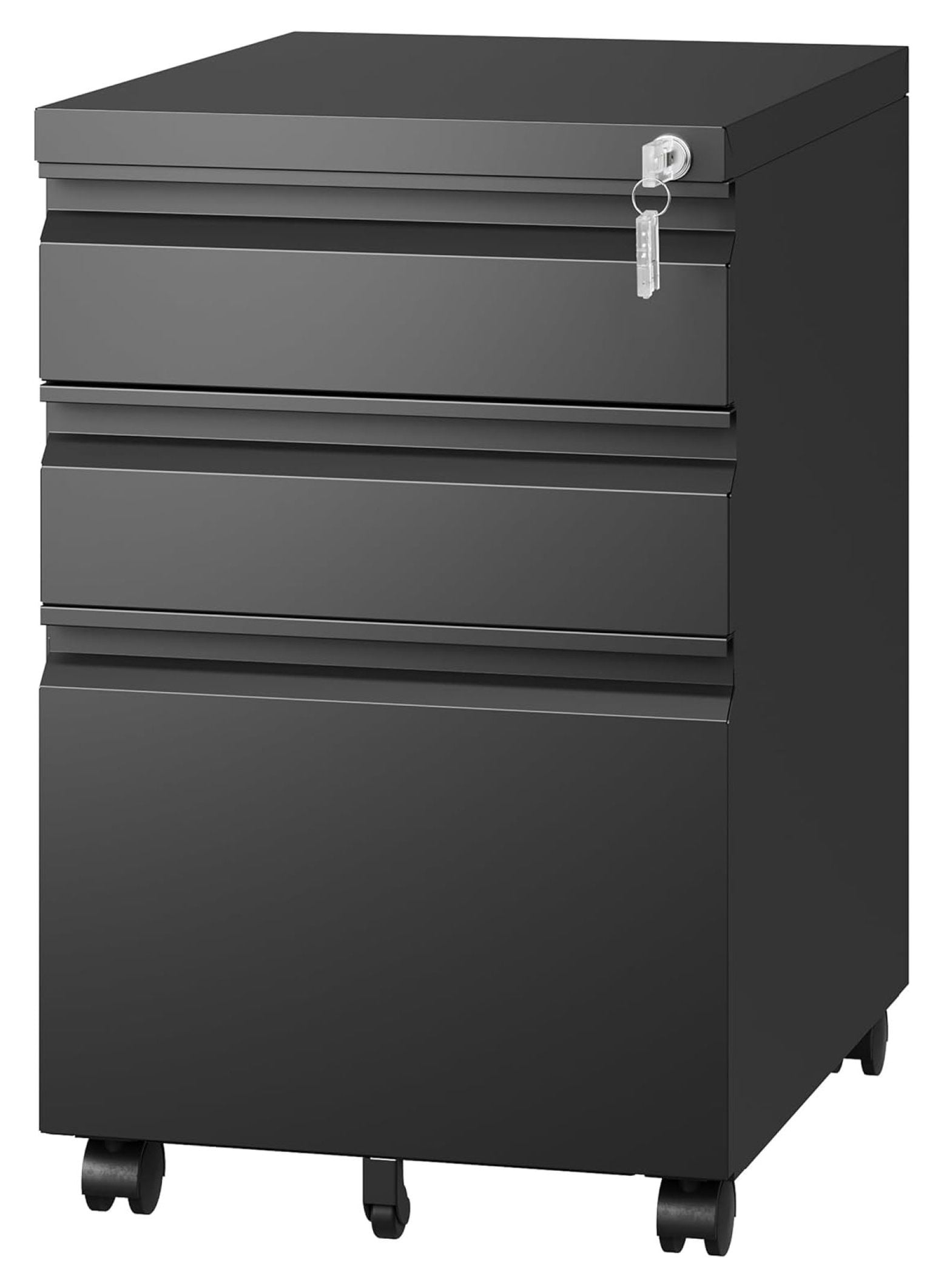 3 Drawer Mobile File Cabinet with Lock,Under Desk Metal Filing Cabinets ...