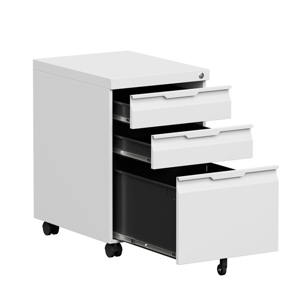 3 Drawer Mobile File Cabinet, Metal Filing Cabinets with Lock Wheels ...