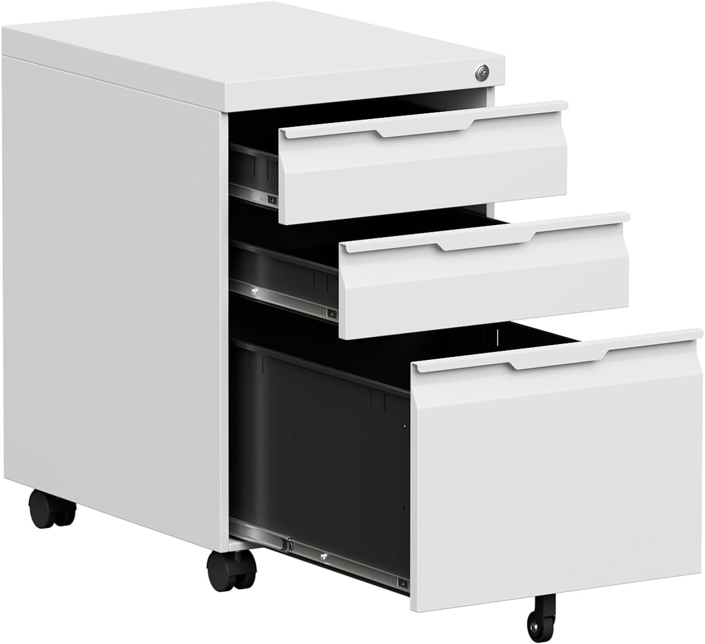 3 Drawer Mobile File Cabinet, Under Desk Storage Cabinet with Wheels ...