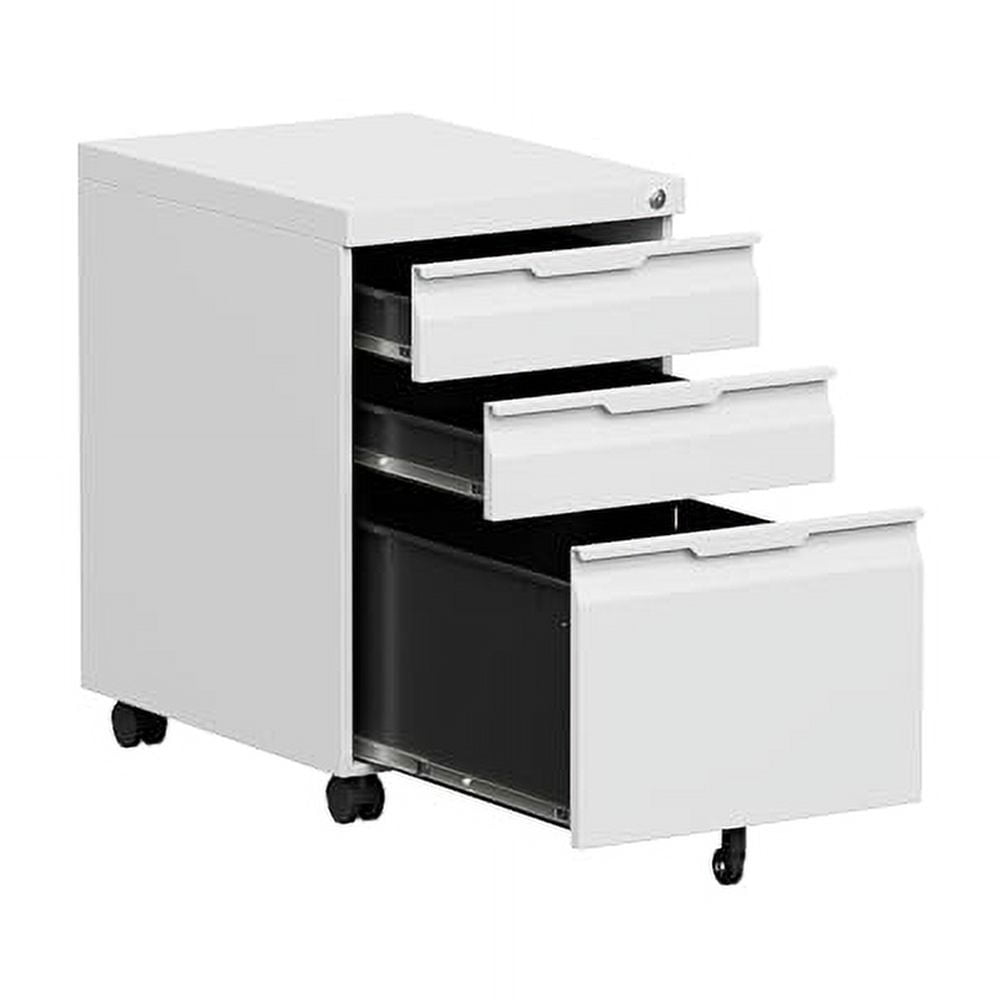 3 Drawer Mobile File Cabinet, Under Desk Storage Cabinet with Wheels ...