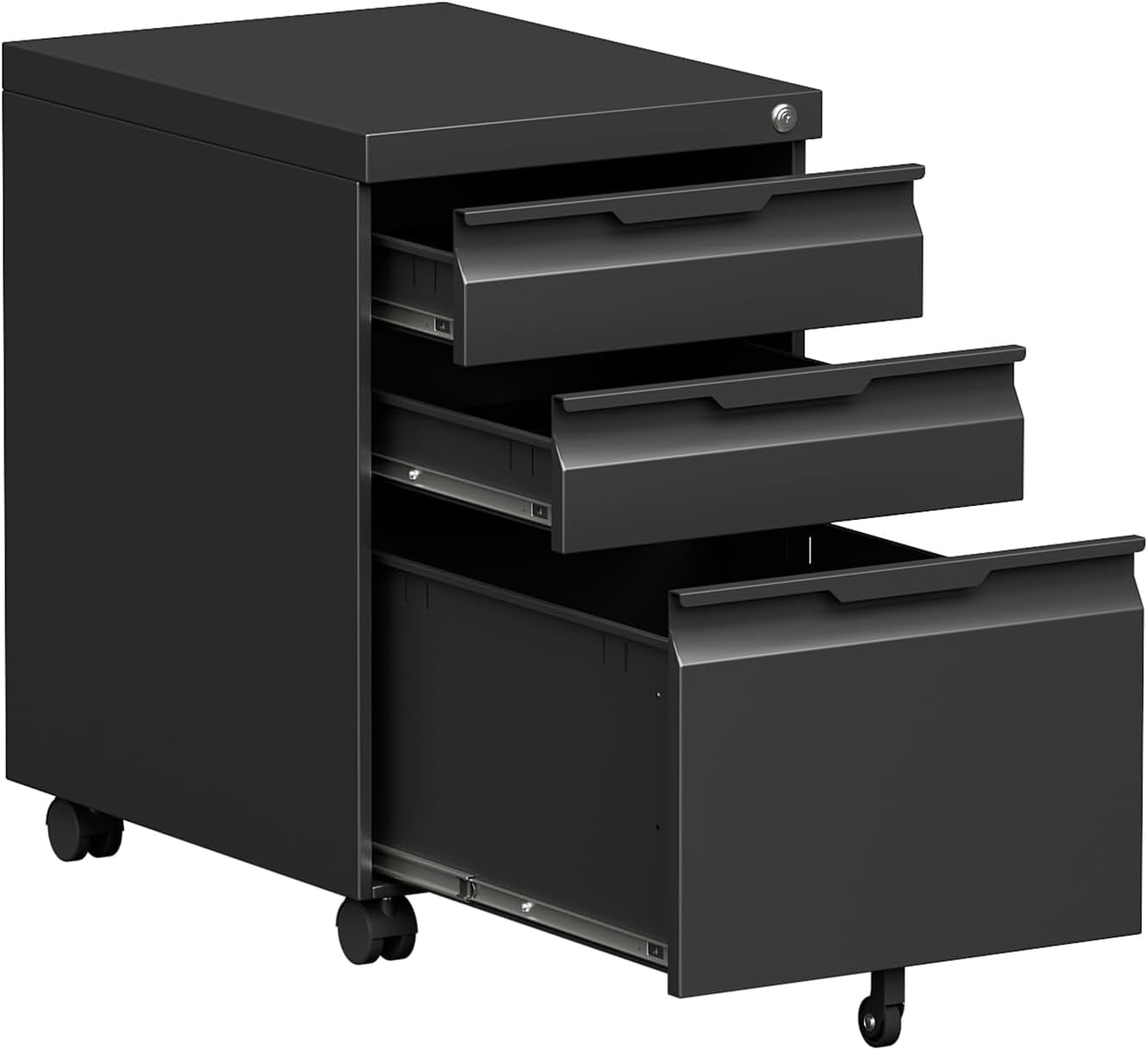 3 Drawer Mobile File Cabinet, Under Desk Storage Cabinet with Wheels ...