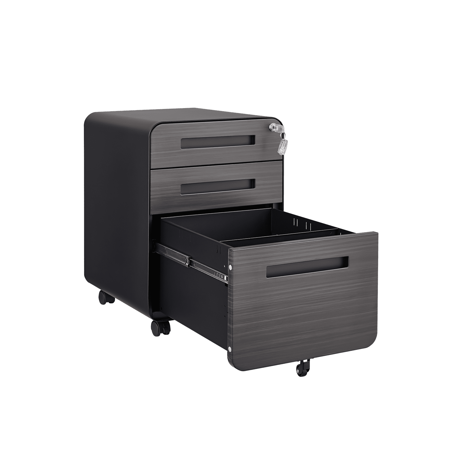 3 Drawer Mobile File Cabinet, Under Desk Storage Filing Cabinet with ...