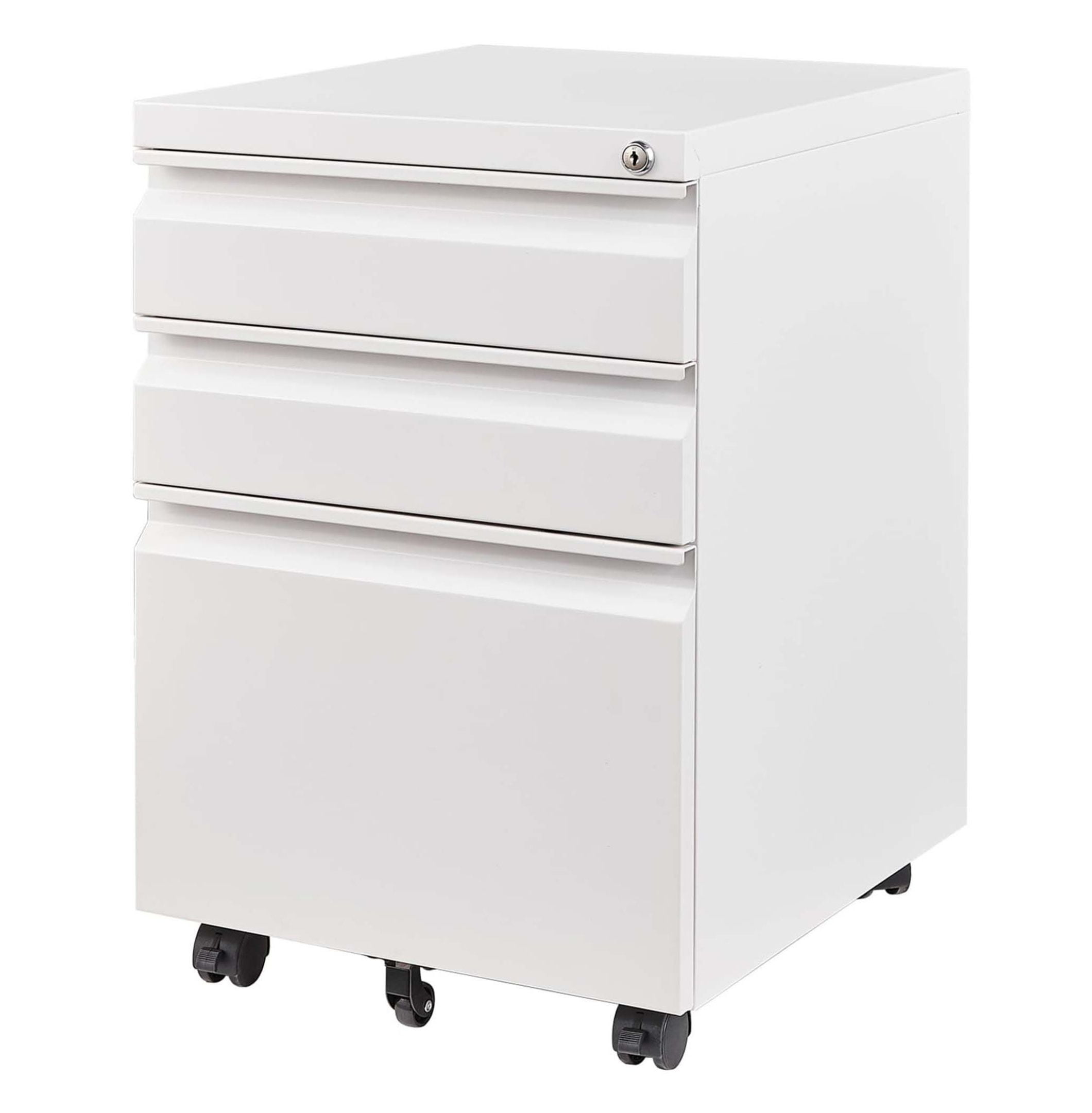 3 Drawer Mobile File Cabinet with Lock, Metal Filing Cabinet for Home ...