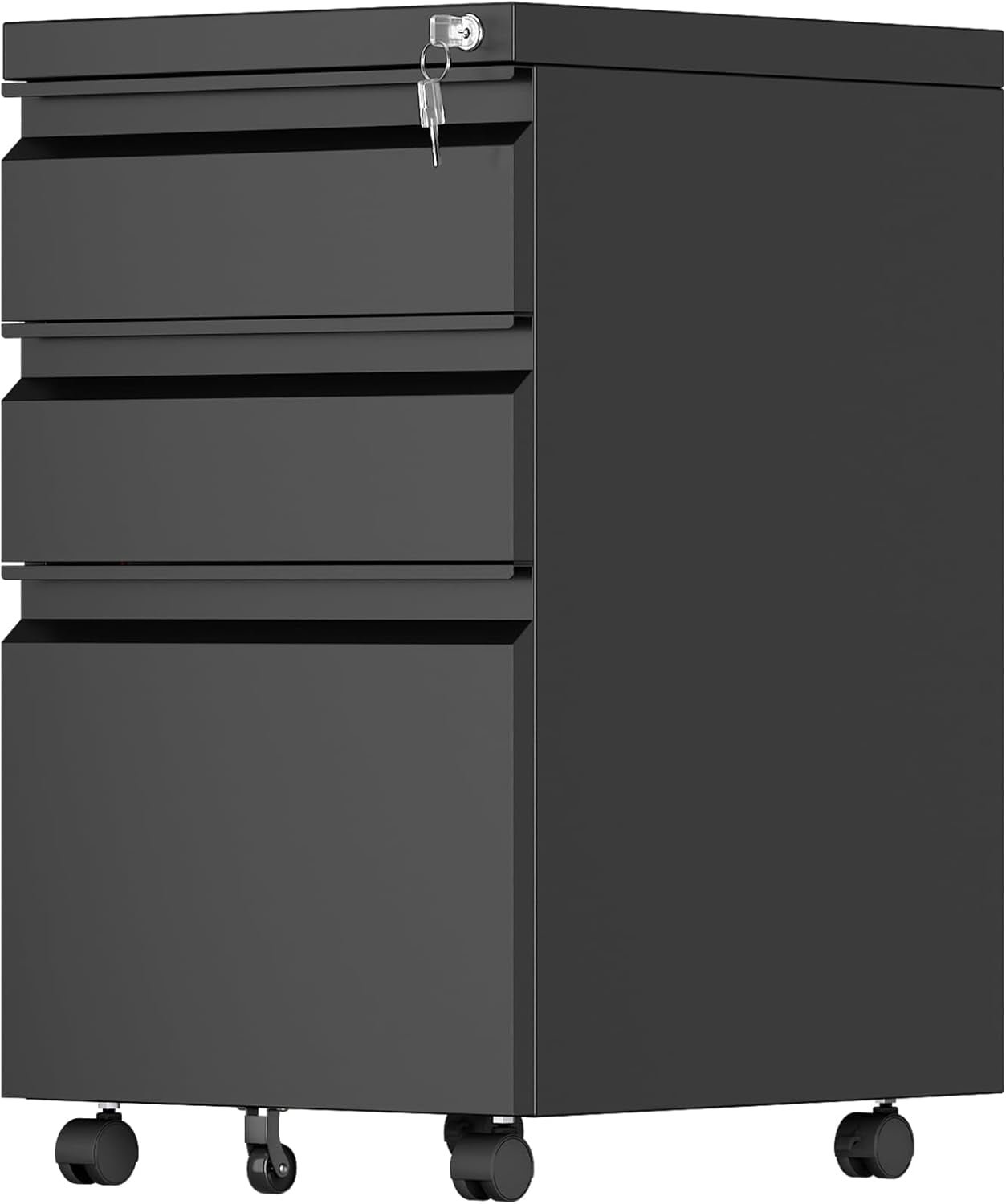 3 Drawer Mobile File Cabinet with Lock,Under Desk Metal Filing Cabinet ...