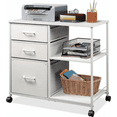 3 Drawer Mobile File Cabinet with Open Shelf for A4 or Letter Size ...