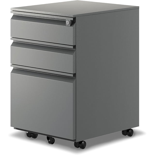 3-Drawer Mobile File Cabinets Rolling ，Vertical Metal Filing Cabinet ...