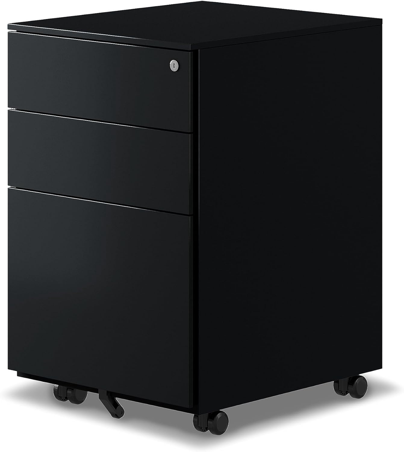 3-Drawer Mobile File Cabinets Rolling ，Vertical Plane Metal Filing ...