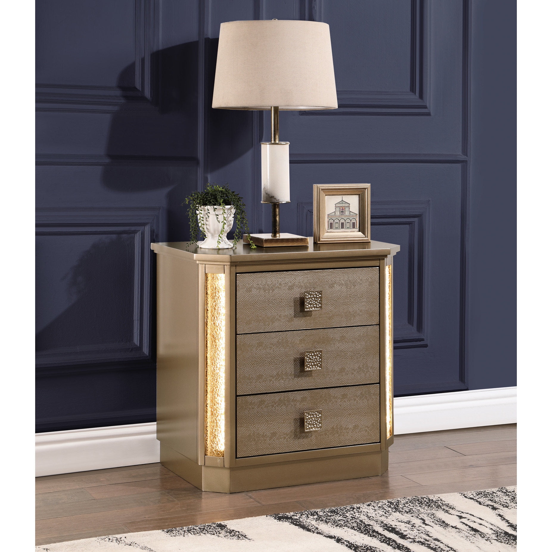 3 Drawer Modern Nightstand | Convenient Bedside Storage in Bedroom with ...