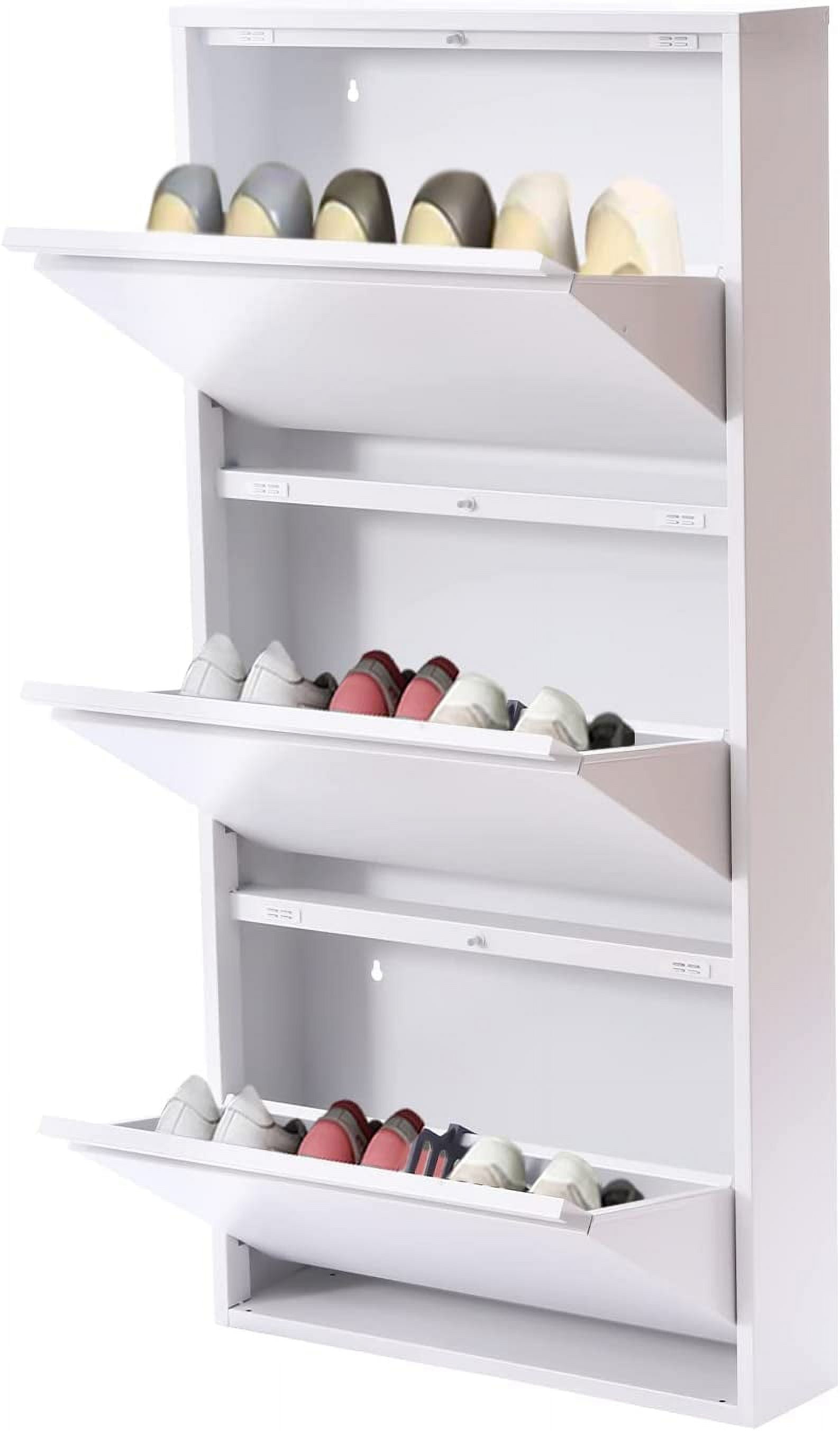 3 Drawer Modern Shoe Cabinet Entryway Shoe Storage Cabinet, 3 Flip ...