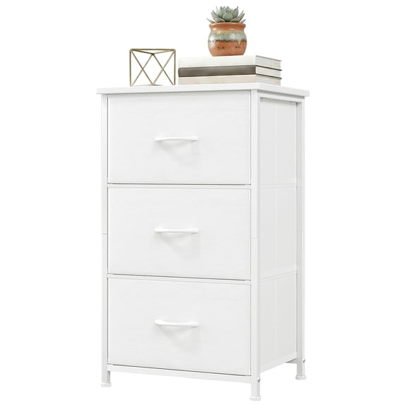 3-Drawer Nightstand Storage Cabinet with Metal Frame & Waterproof Wood ...
