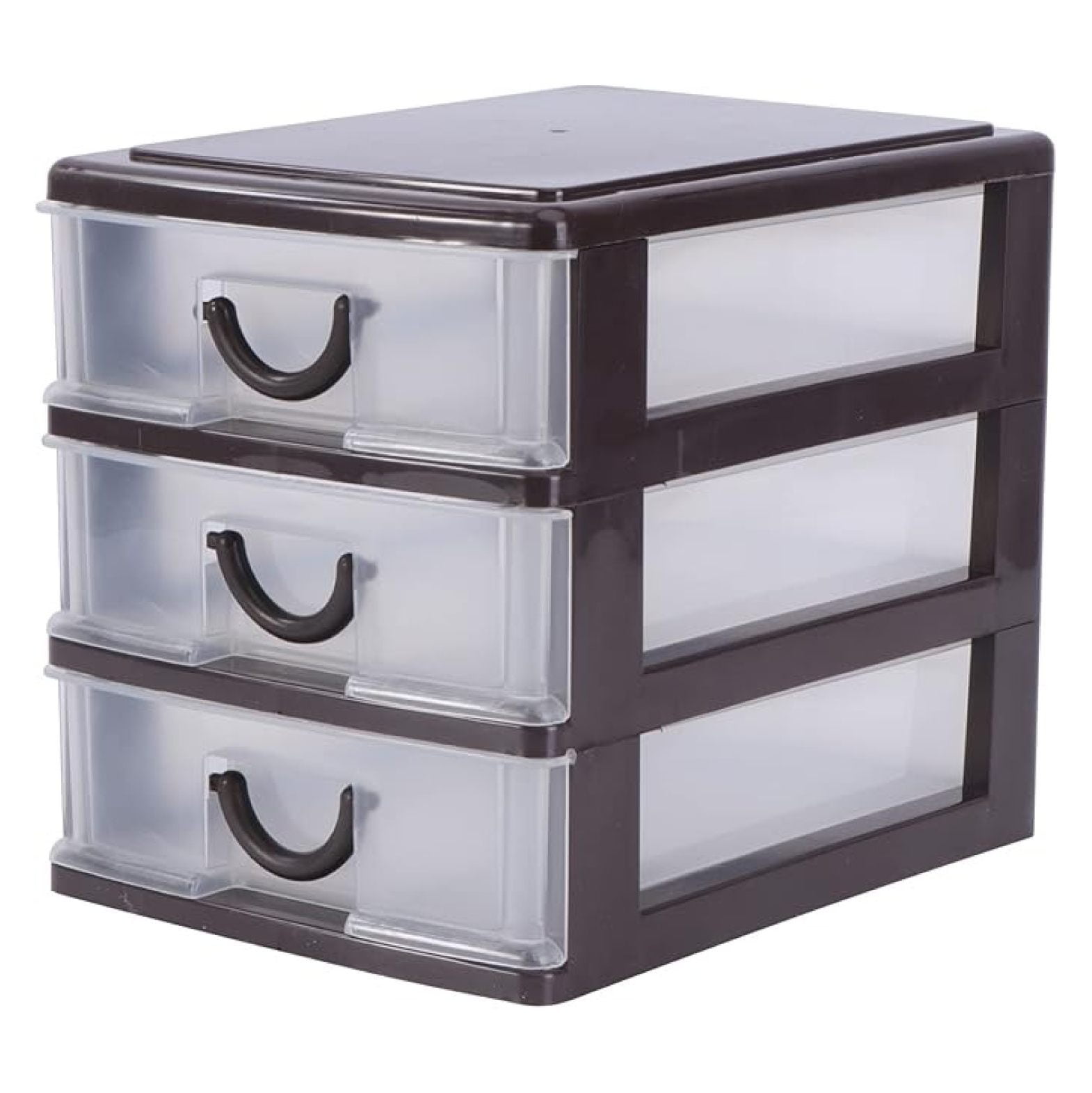 3 Drawer Plastic Desktop Organizer, Multilayer Clear Drawer Storage ...