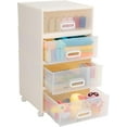 3 Drawer Plastic Drawers Stackable Drawers Clear Cart with Wheels for ...