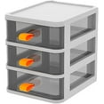 3 Drawer Plastic Storage Boxes, Small Drawer Organizer Stackable ...
