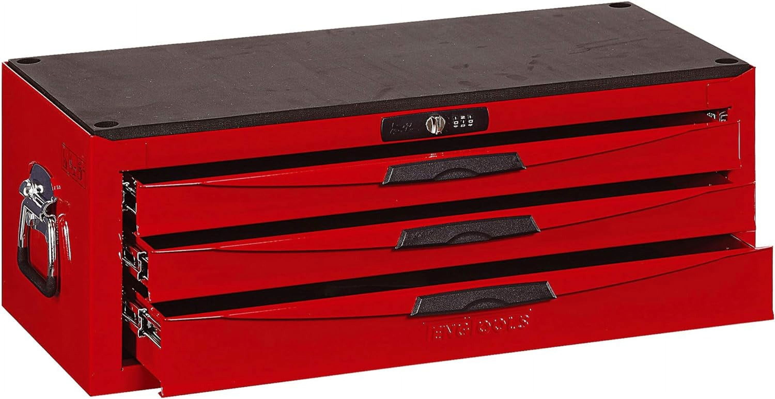 3 Drawer Professioal Portable Steel Lockable Red Series Middle Tool Box ...