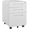 3 Drawer Rolling File Cabinet with Lock, Carbon Steel Storage Cabinet ...