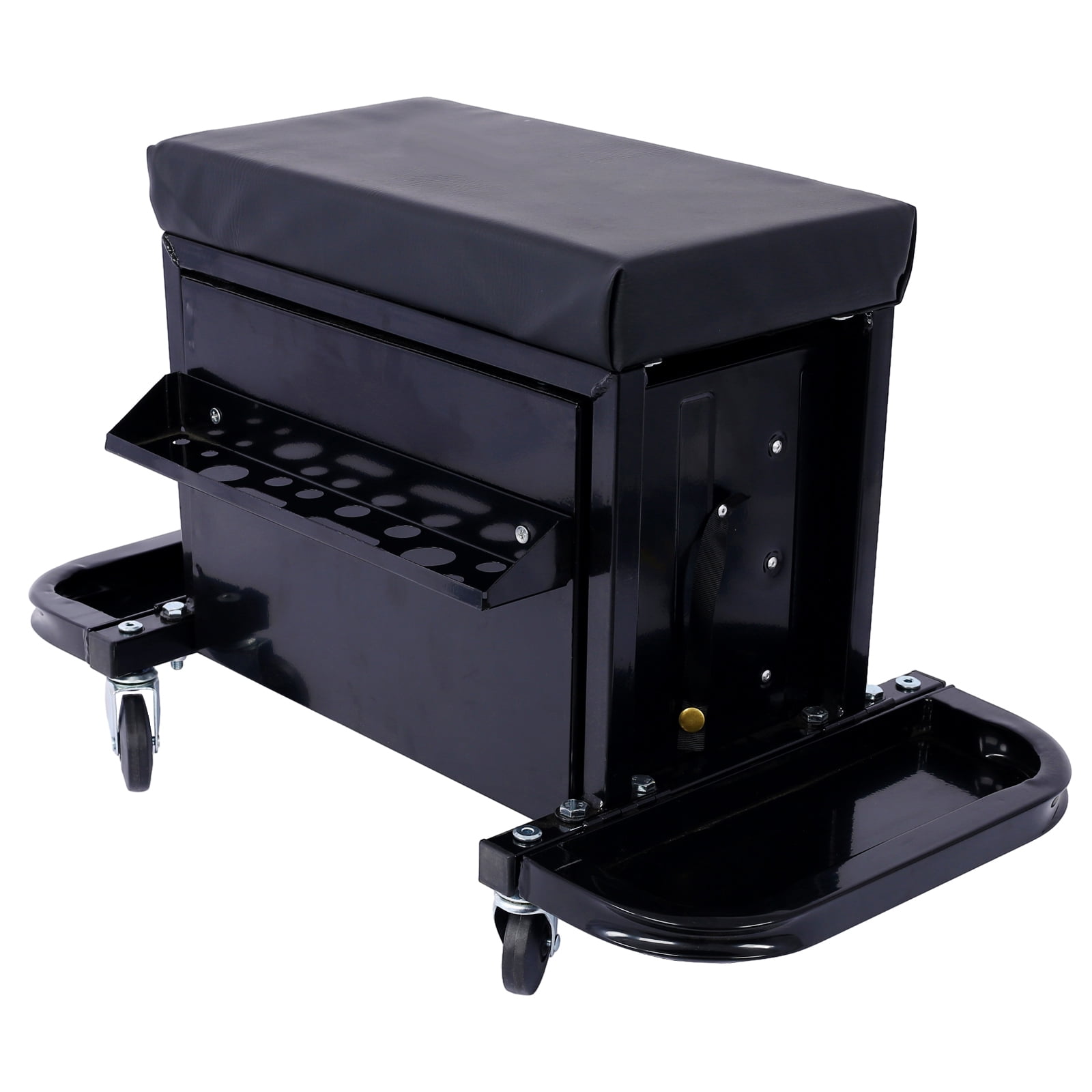 3-Drawer Rolling Tool Chest Stool With Padded Seat Cushion, Mechanic ...