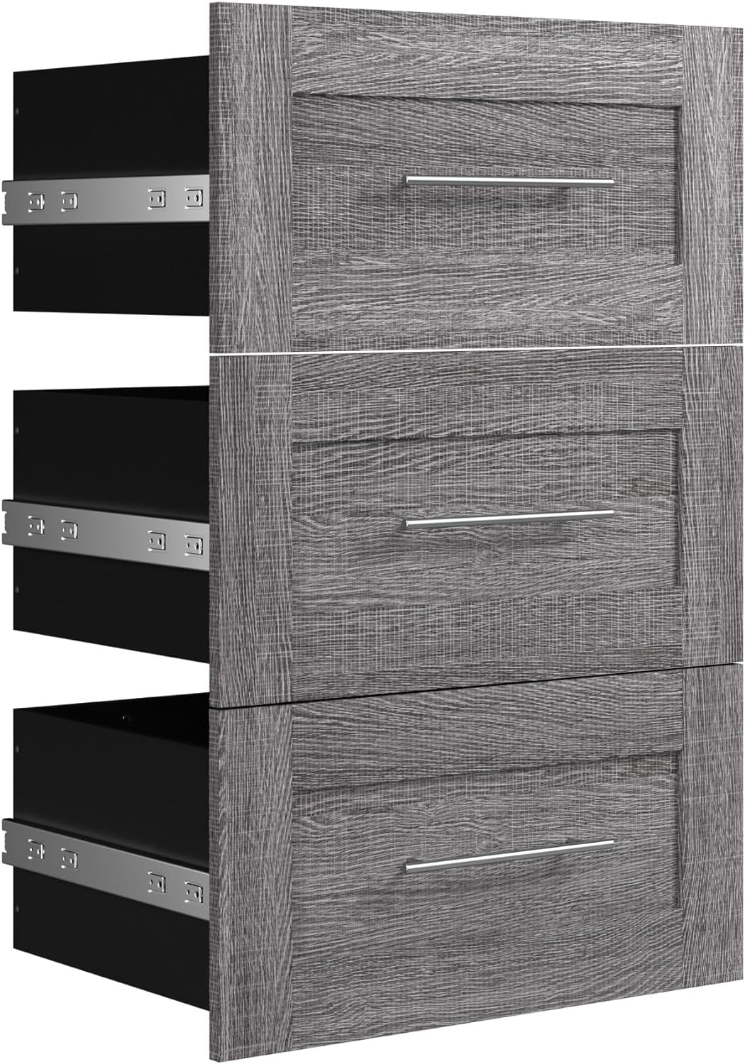 3 Drawer Set for 25-inch Wardrobe Organizer in Grey, Closed Storage for ...